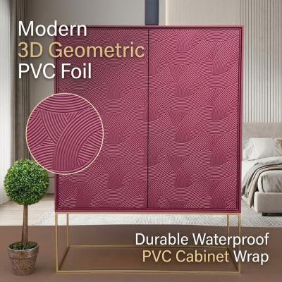 China 3D Geometric PVC Membrane Foil for Kitchen Cabinets 0.12-0.50mm 1260-1400mm for sale