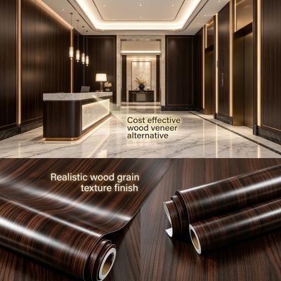 China Customizable Wood Grain PVC Film 0.15-0.50mm Realistic Texture Decorative Foil for Modern Veneering for sale