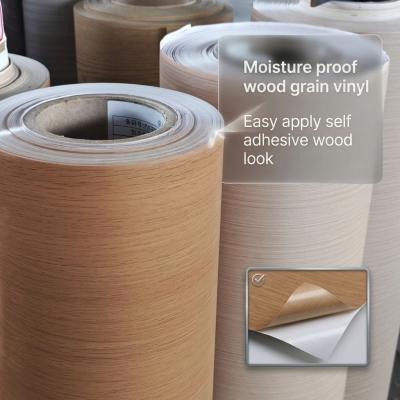 China Scratch Resistant PVC Wood Look Vinyl Wrap Film 0.30mm Moisture Proof for Furniture for sale