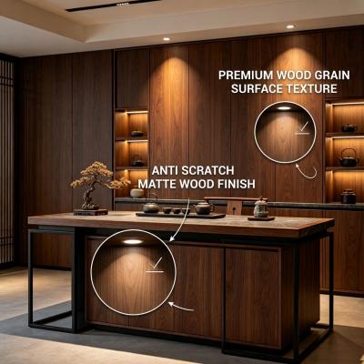China Anti Scratch Matte Wood Grain PVC Film Roll 0.20mm 1260mm for Particle Board Lamination for sale