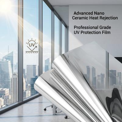 China Nano Ceramic Window Tint 95% Infrared Rejection Non Oxidizing Architectural Glass Film Custom Size for sale