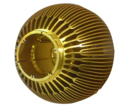 China Gold Bowl Shape Aluminum Heat Sinks With Automatic Fin Wearing / Assembly for sale