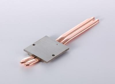 China Black Anodize Copper Pipe Heatsink 0.4mm Aluminum Fin Thickness for sale