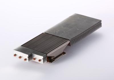 China Aluminum Fin Copper Tube Heat Sink Epoxy Gluing Black Anodize For CPU for sale