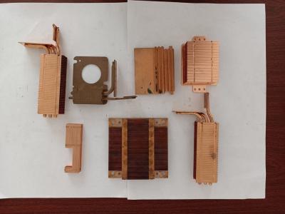 China Stamped 120 Degree Beam Angle Copper Cold Plate Heat Sink With Silver Color 10mm Copper Base for sale