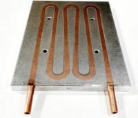 China Embedded Cooper Tubes Water Cooling Plate 120*12*150mm Heatsink Heat Exchanger for sale