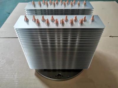 China High Precision Copper Pipe Heatsink Aluminum Stacked Fin Heatsink For LED And CPU for sale