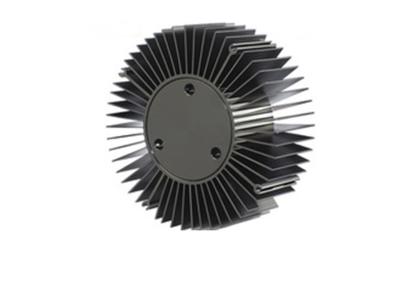 China 70 W Round Extruded Auminum Led Heatsink With Black Anodizing for sale