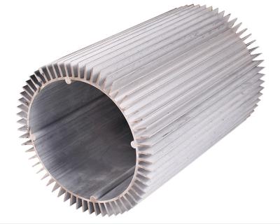 China Round Aluminum Alloy Extrusion Heat Sink Silvery For Motorcycle for sale
