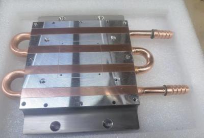 China 115*158*20 mm Liquid Water Cooling Plate Copper Tube Customized Cold Plate With Fittings for Laser Machine for sale