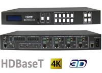 China 70 Meters And 100 Meters 4x4 HDMI Matrix Switcher With HDBaseT Output Port for sale