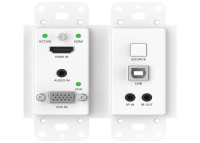 China Lpcm Audio Format Hdbaset Extender 91.8x104.8x43mm Wallplate for sale