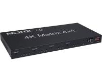 China EDID Support 70 Meters IR HDBaseT 4X4 HDMI Matrix Switcher with IR Remote Control for sale