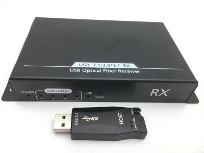 China USB 3.0 Fiber Optic Extender with 300m Distance, 5 Gbps Speed, and 4-Port USB Hub for sale