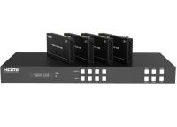 China VINCAN 4x4 HDBaseT HDMI Matrix Switcher with 4K60 4:4:4, PoC and 4 Receivers for Professional AV Distribution for sale