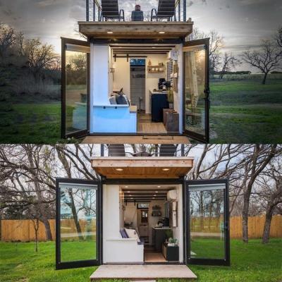 China 40Ft Luxury Tiny Wooden Prefab House Contain Living Two Storey Container Prefabricated Home Buildings Cabins Apartment for sale