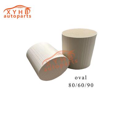 China Ceramic Carrier Oval High Quality Three Way Catalytic Filter Element Euro 1-5 Model 80 X 60 X 90 for sale