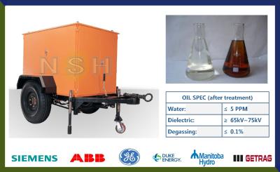 China Roadworthy Vacuum Transformer Oil Purifier 1800Liters / Hour Portable for sale