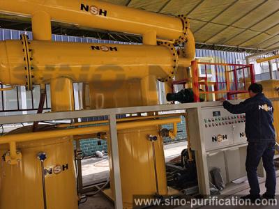 China 600L/H Degassing Lubricating Oil Purifier 2T/D Diesel Distillation Plant for sale
