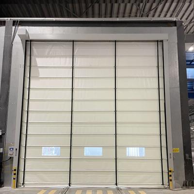 China Wind Resistant High Speed Stacking Door With Motorized Drive And Heavy Duty Finish For Industrial Exterior Entrances for sale