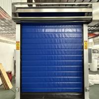 China 0.6m/s-1.2m/s Insulated PVC Doors Blue Cold Room High Speed Door For Freezer Storage for sale