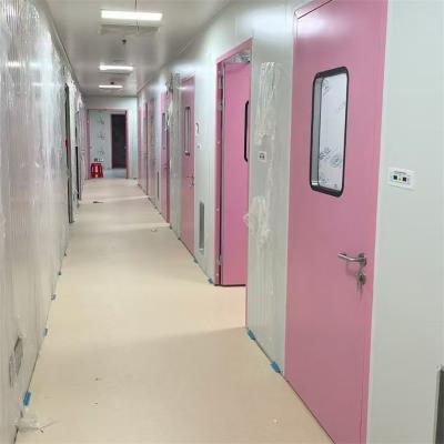 China Modern Interior Steel Door With Aluminum Edge Coving 50mm 0.8mm For Semiconductor Cleanroom for sale