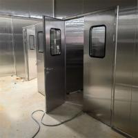 China Stainless Steel Hollow Metal Double Swing Clean Room Doors Flexible Soft Interior Doors With Glass For Electronics Manufacturing Facilities for sale