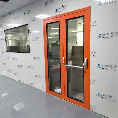 China Clean Room Double Swing Door Smooth Surface ISO 14644 Standard For Antibacterial Cleanroom for sale