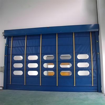 China Wind Resistance Class 6 High Speed Stacking Door Adjustable Speed 0.6-1.2 m/s PVC Door Curtain 0.8-1.2 mm for sale