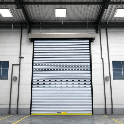 China Simple Modern Silver Gray Anti Theft Wind Resistance High Speed Roll Up Door for sale