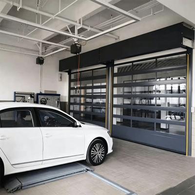 China Modern Aluminum Automatic Garage Doors With Tempered Glass For Outdoor for sale