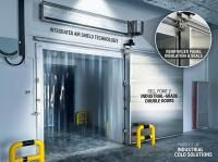 China Double Sliding Electric Cold Storage Door 150mm Insulated Panels For Wide Cold Room Openings for sale