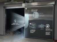 China Airtight Insulated Double Sliding Electric Cold Room Door 200mm Frozen Food Processing Facilities for sale