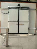 China Double Sliding Electric Cold Storage Door 150mm Insulated Panels For Wide Cold Room Openings for sale