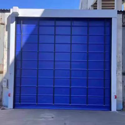 China Smart PLC Control PVC Stacking High Speed Folding Door For Automated AGV Logistics Corridors for sale