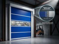 China Compact Low Headroom PVC Stacking High Speed Folding Door For Building Retrofit Installations for sale