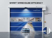 China Smart PLC Control PVC Stacking High Speed Folding Door For Automated AGV Logistics Corridors for sale