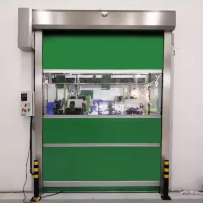 China Dust-Sealed PVC Industrial High Speed Door with 0.8-2.0 m/s Opening Speed and Side Brush Seals for sale
