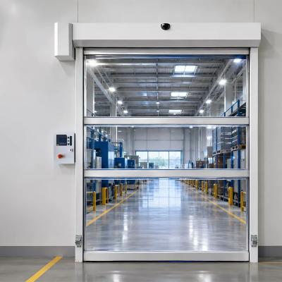 China Horizontal Aluminum Wind Bar Reinforced PVC High Speed Door with Class 6 Wind Resistance and 0.8-2.0 m/s Opening Speed for sale