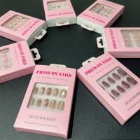 China Luxury Custom Pink Press On Nail Packaging Paper Fake Nail Packaging Boxes for sale