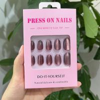 China Luxury Custom Pink Press On Nail Packaging Paper Fake Nail Packaging Boxes for sale