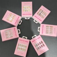 China Luxury Custom Pink Press On Nail Packaging Paper Fake Nail Packaging Boxes for sale