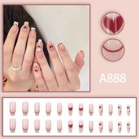 China Hot Selling 24 Pcs French Style Press on Nails Private Label Artificial Fingernails Wholesale for sale