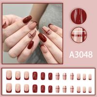 China Hot Selling 24 Pcs French Style Press on Nails Private Label Artificial Fingernails Wholesale for sale