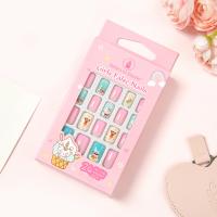 China 24pcs Cute Cartoon Self Adhesive False Nails Kids Press On Nails ABS Short for sale
