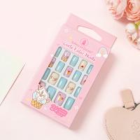 China 24pcs Cute Cartoon Self Adhesive False Nails Kids Press On Nails ABS Short for sale