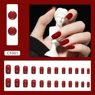 China Short Medium Solid Color Press On Nails Almond False Nails OEM ODM for sale
