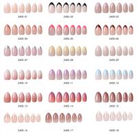China Custom Acrylic Press On Nails Medium Almond Acrylic Nails Nude Color Fingernails for sale