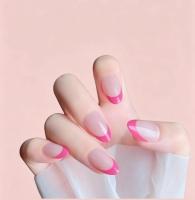 China Custom Acrylic Press On Nails Medium Almond Acrylic Nails Nude Color Fingernails for sale