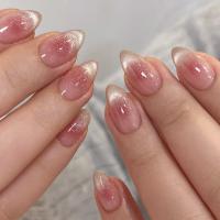 China OEM ODM Almond Fake Nails ABS Ombre Press On Nails Short MSDS for sale
